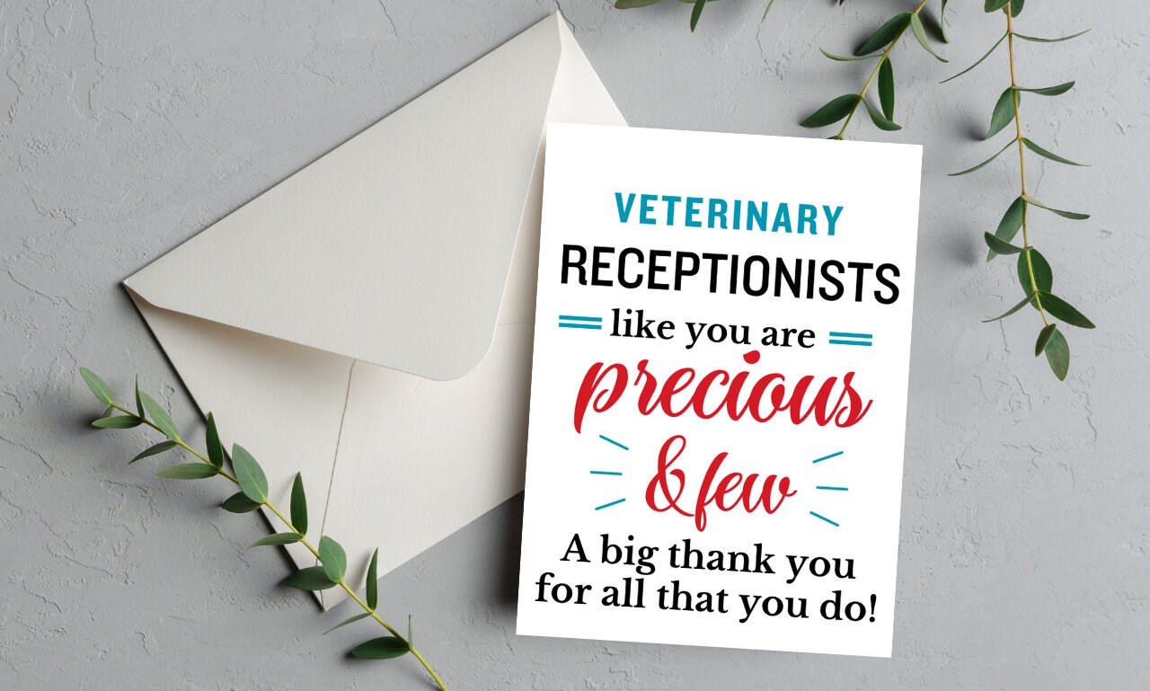 Happy Veterinary Receptionists Printable Thank You Card, Vet ...