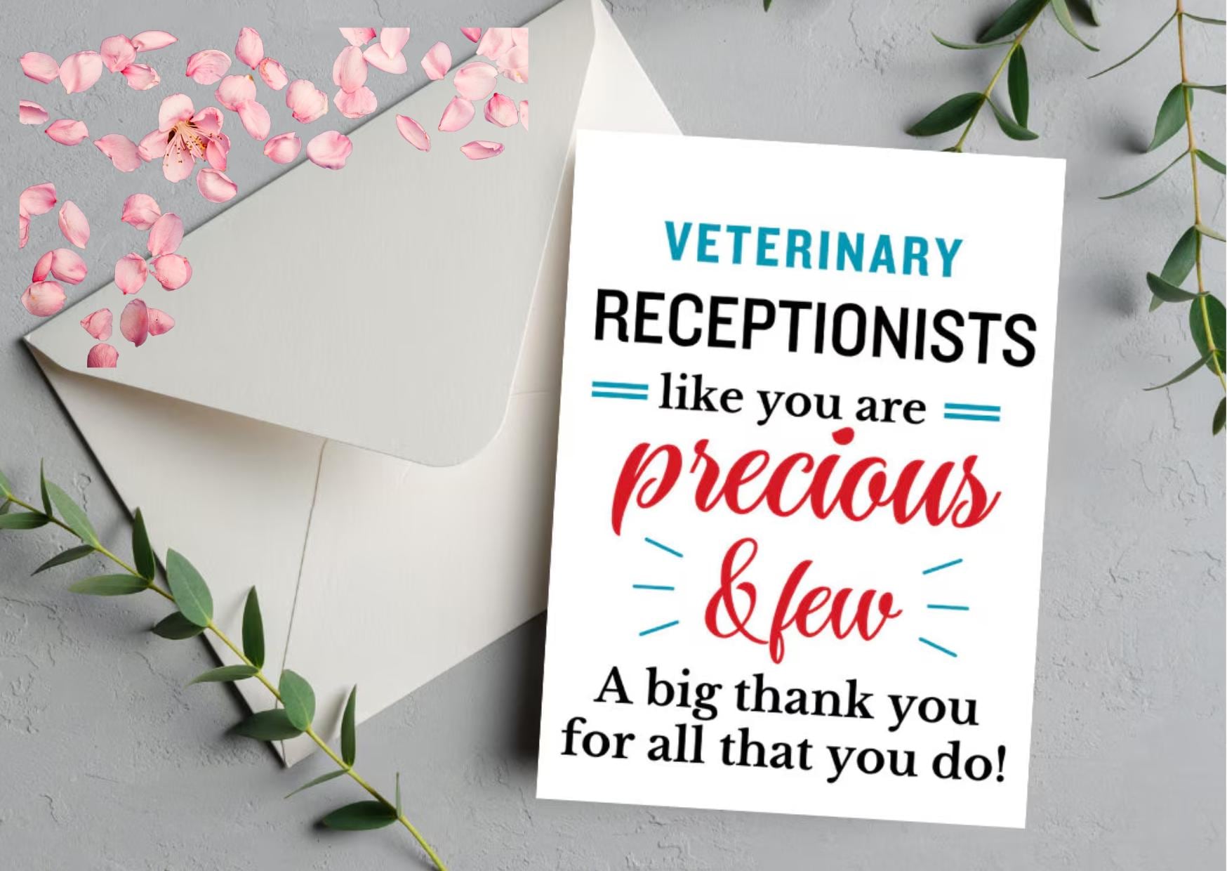 Happy Veterinary Receptionists Printable Thank You Card, Vet ...