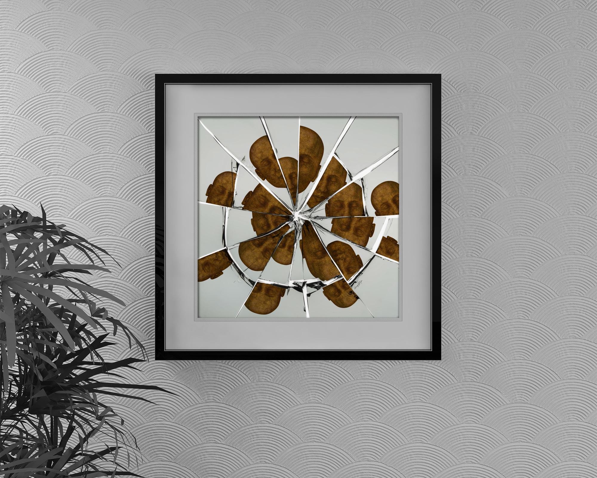 Surreal Art Print | Shattered Mirror Art Print | Modern Reflection Wall ...