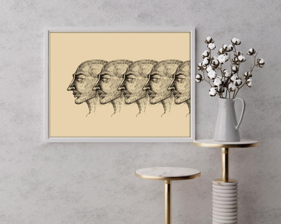 Abstract Face Line Art | Modern Portrait Wall Art | Contemporary Faces ...
