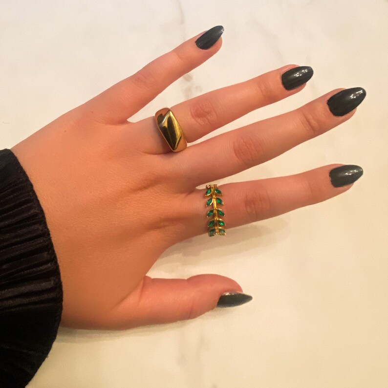 Balance Ring 18K Gold Plated Stainless Steel Waterproof Tarnish-free ...