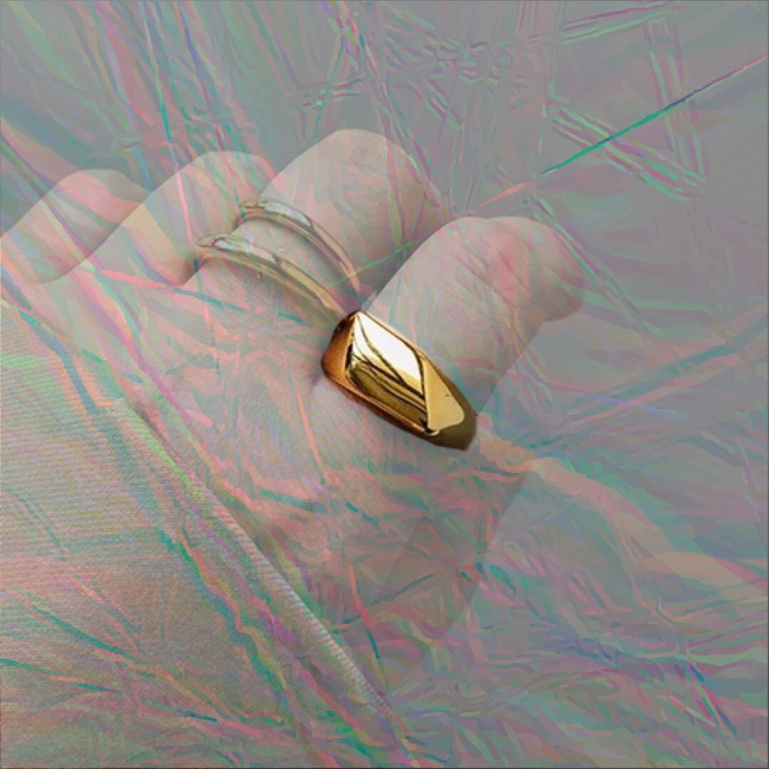 Balance Ring 18K Gold Plated Stainless Steel Waterproof Tarnish-free ...