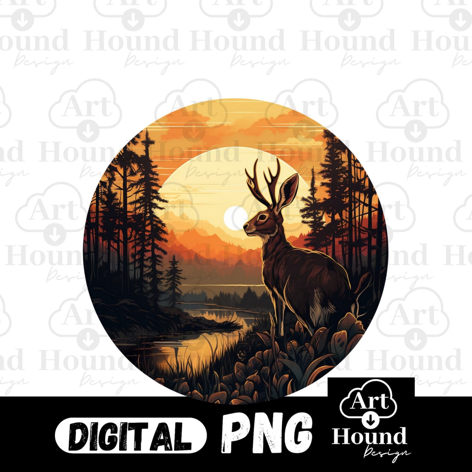 Magical Forest Jackalope - PNG Clipart - Cryptid Sunset, Woodland ...