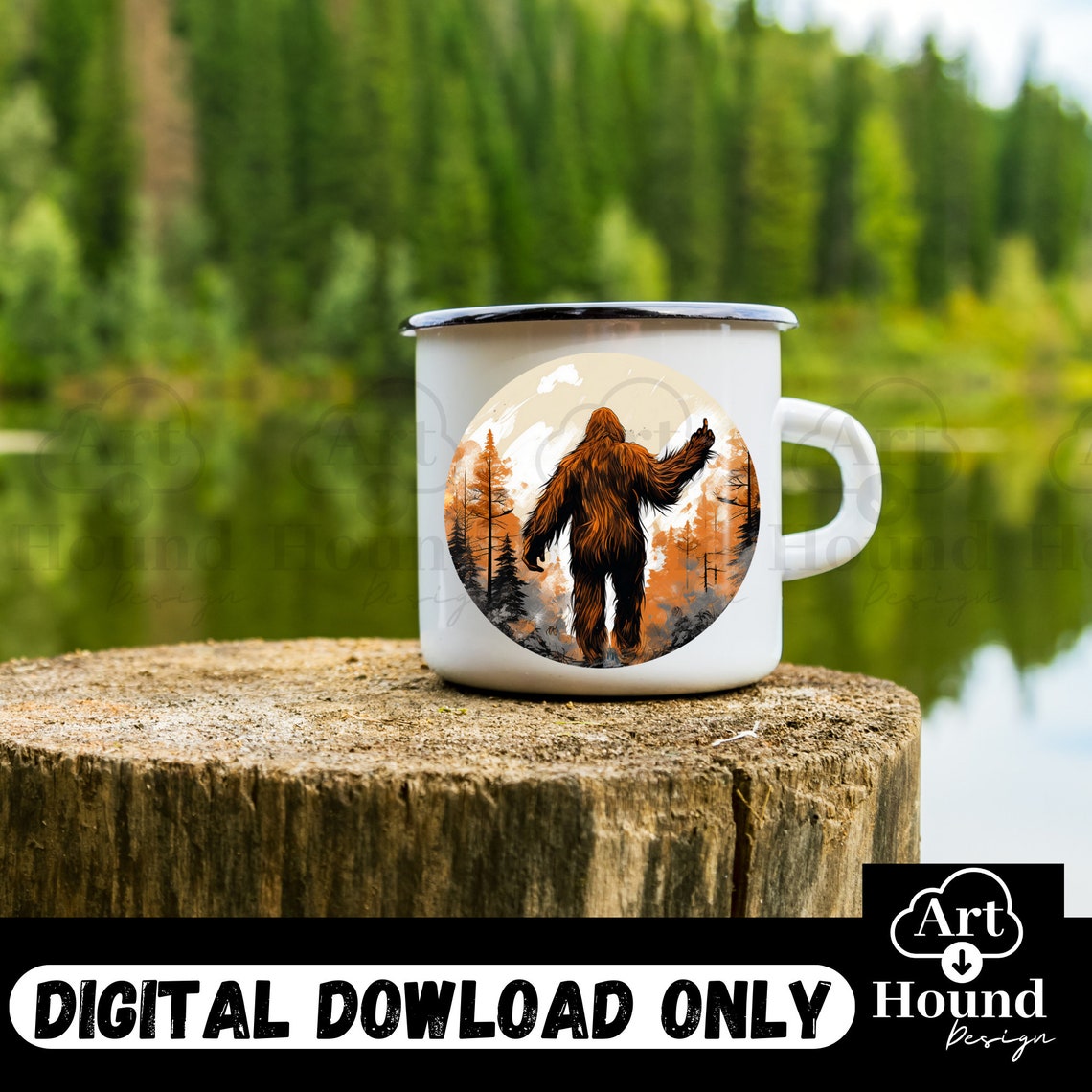 Bigfoot Flips the Bird : PNG - Sasquatch Flipping off the Forest ...