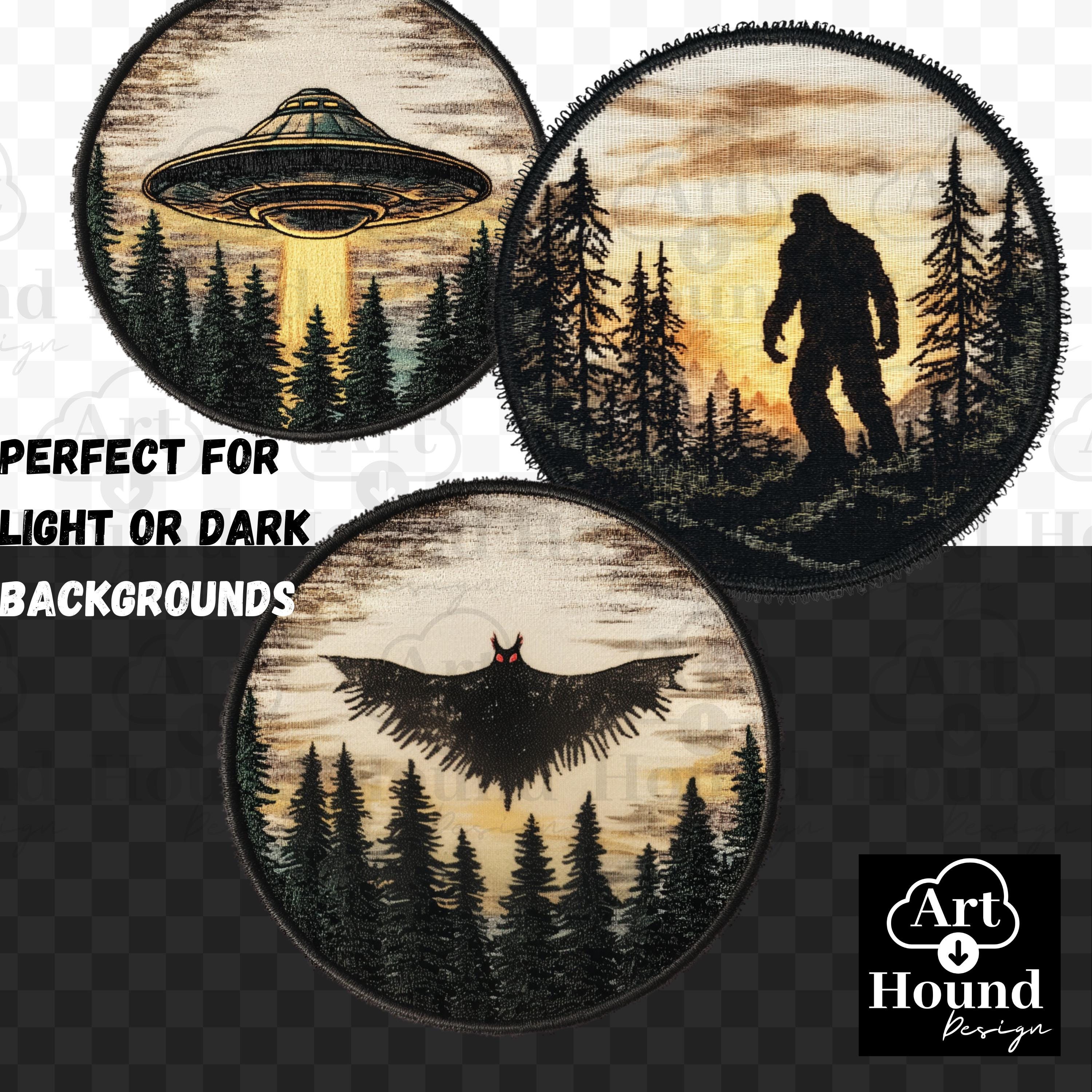 Cryptid Realistic Patch : PNG Clipart Bundle - Sasquatch , Alien ...