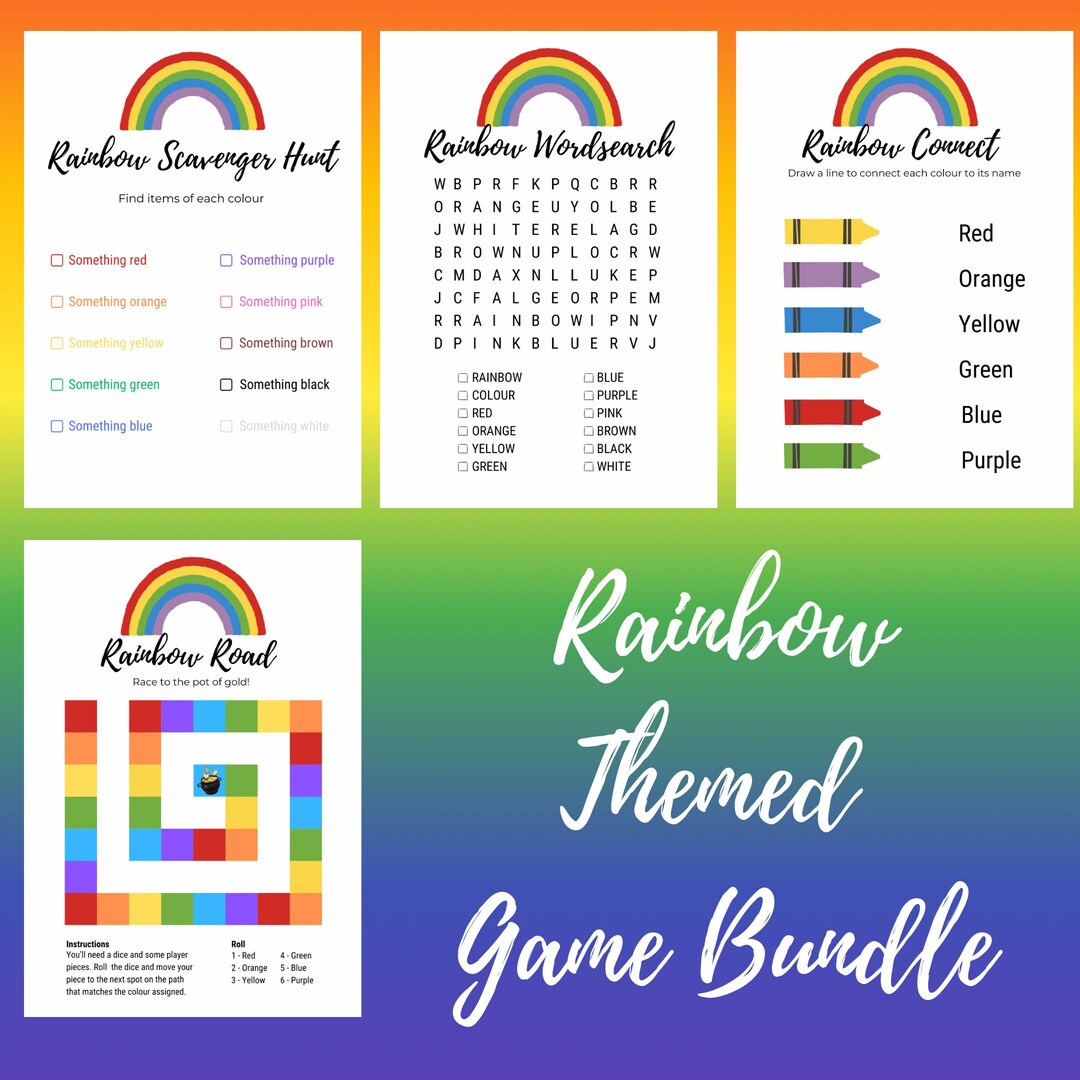 Rainbow Game Bundle for Kids - Printable Fun and Learning Activities ...