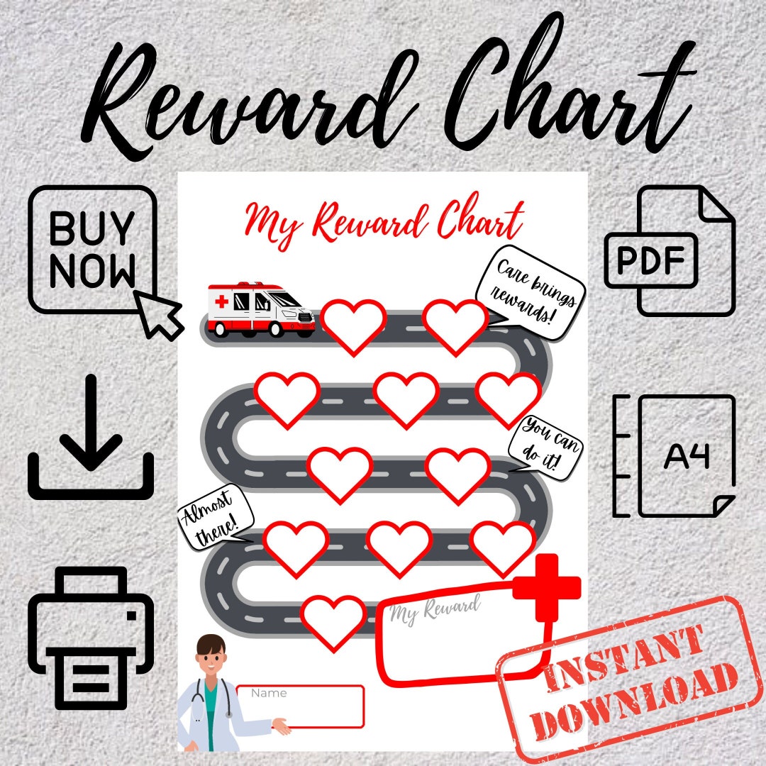 Ambulance Themed Kids’ Reward Chart - A4 Printable - Positive Behaviour ...