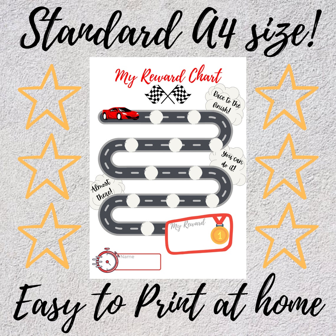 Race Car Themed Sticker Reward Chart - Printable Track for Motivation ...