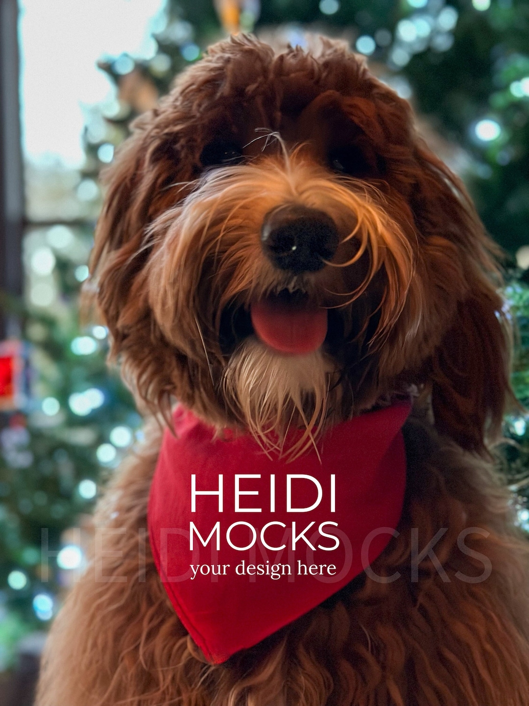 Red Dog Bandana Mockup, Red Bandana Mock Up, Pet Bandana Mocks, Dog ...