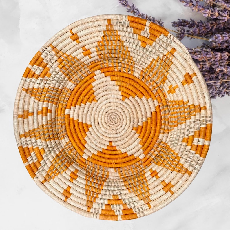 Handwoven African Raffia Basket Plate Mat for Wall Hanging Decor in ...