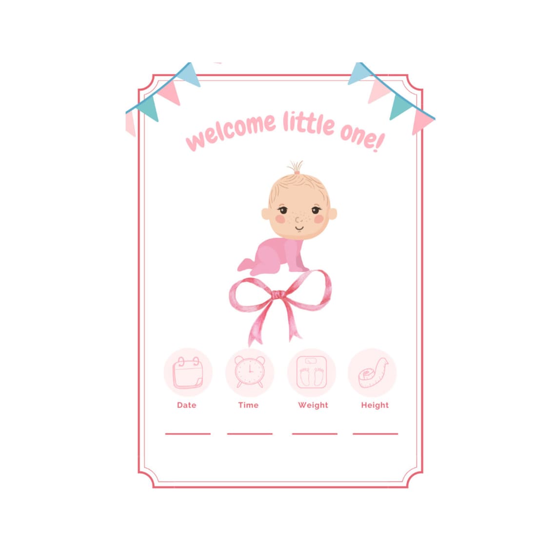 Welcome Little Girl Baby Girl Poster New Born Baby - Etsy
