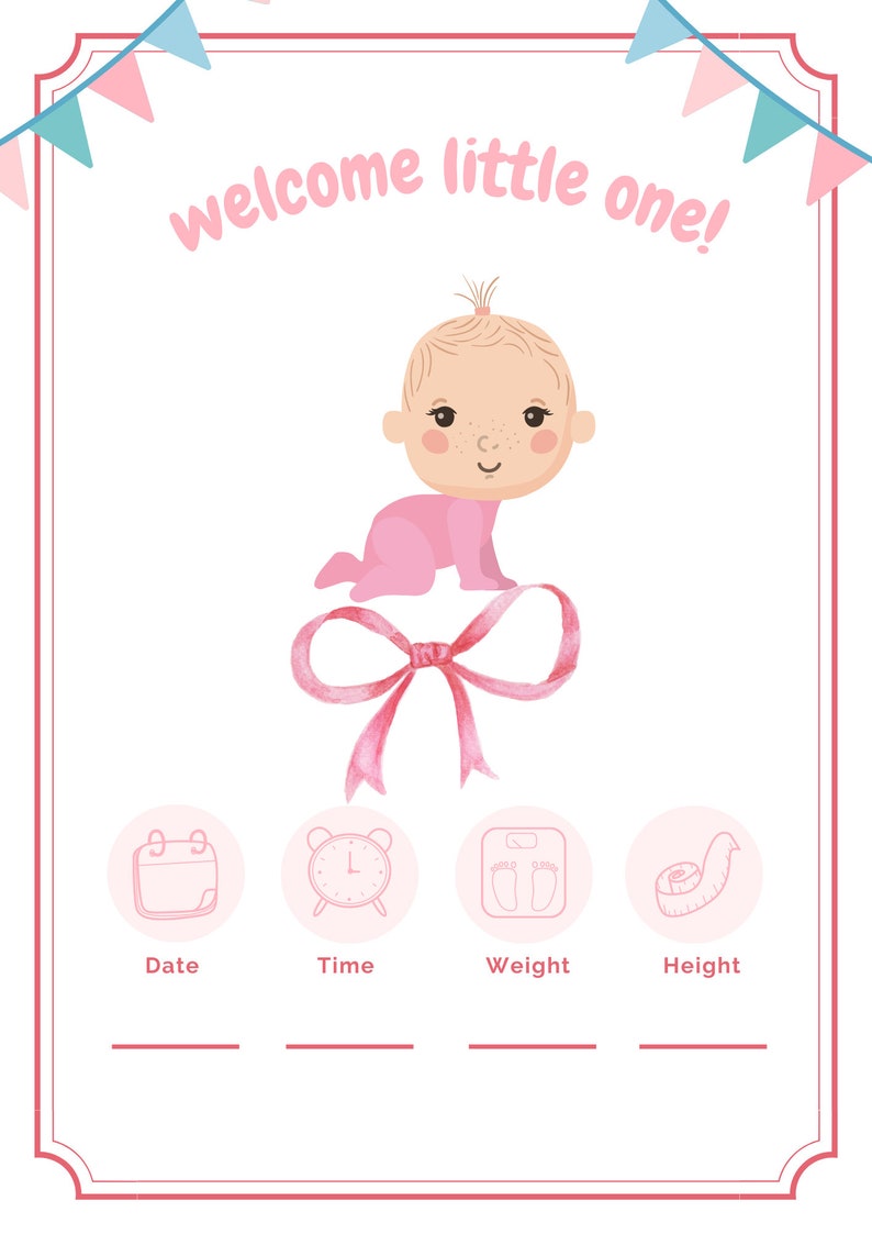 Welcome Little Girl, Baby Girl Poster, New Born Baby - Etsy