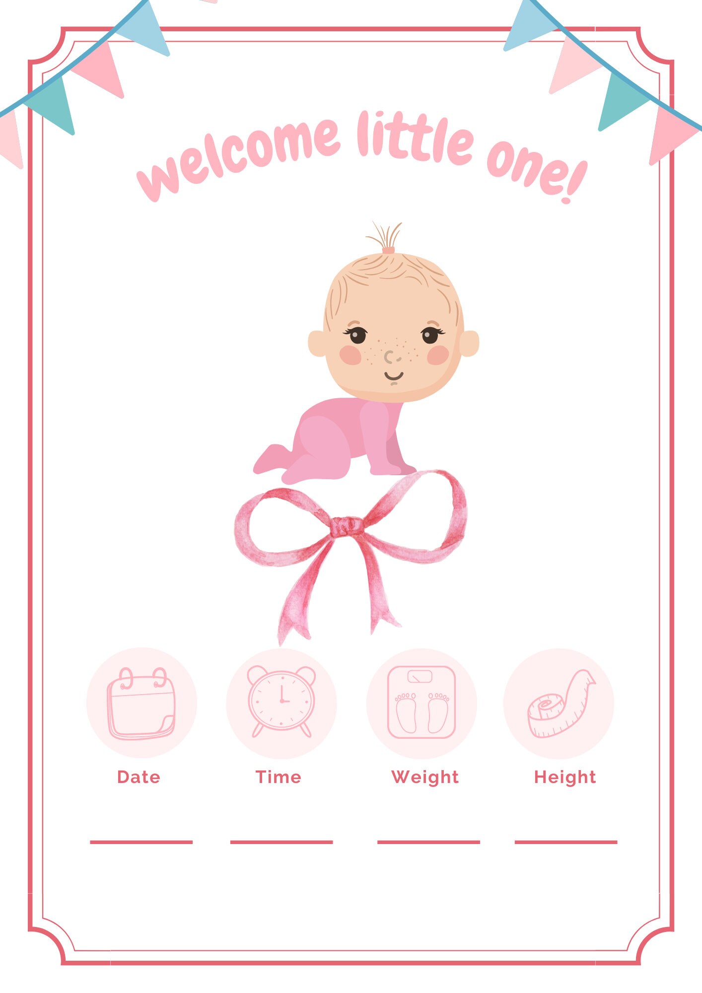 Welcome Little Girl, Baby Girl Poster, New Born Baby - Etsy
