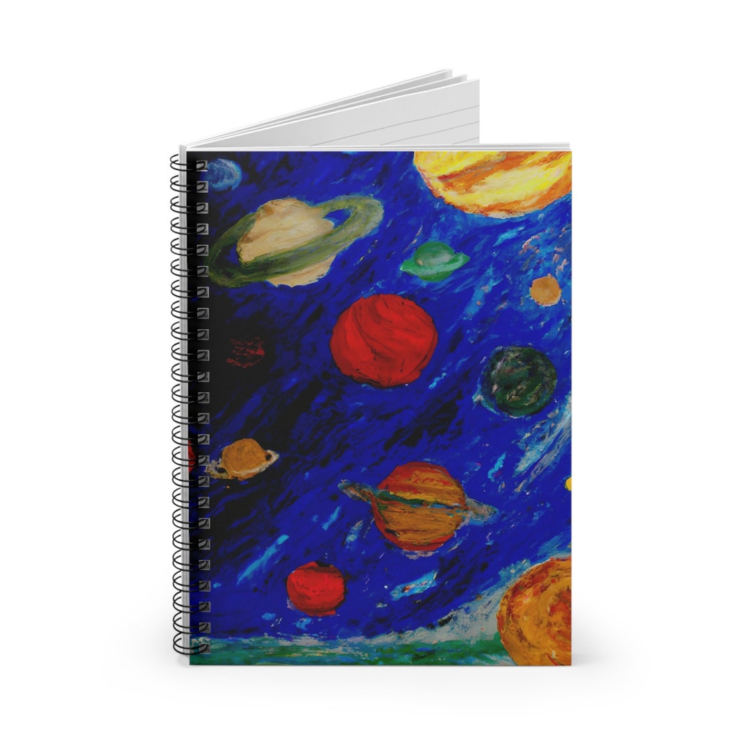 Spiral Notebook Ruled Line Planet Art Free US Shipping - Etsy