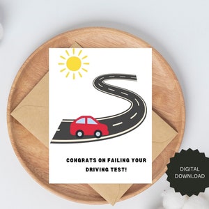 Failed Driving Test Card- Funny Greeting Card - Etsy