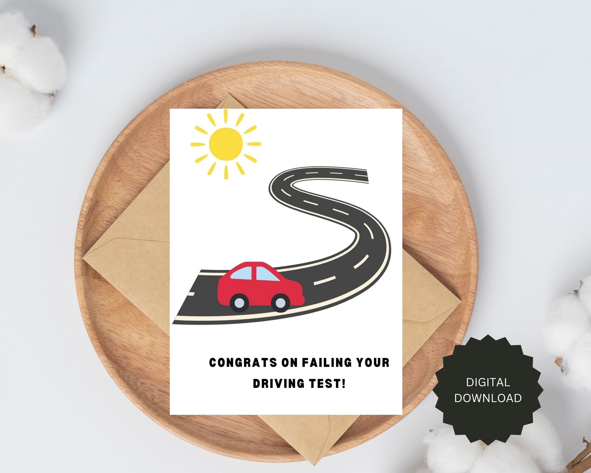 Failed Driving Test Card- Funny Greeting Card - Etsy