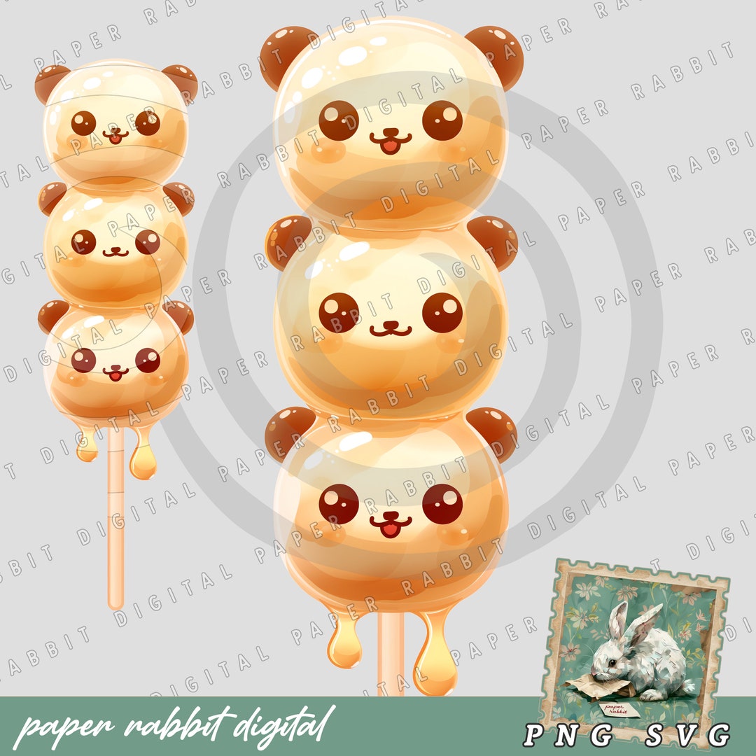 Korean Panda Dango Dessert 02 SVG & PNG 300 Dpi High Quality Digital ...