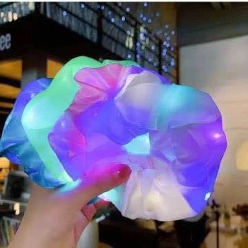 LED Light-up Satin Scrunchies – Glow in the Dark Hair Accessories - Etsy