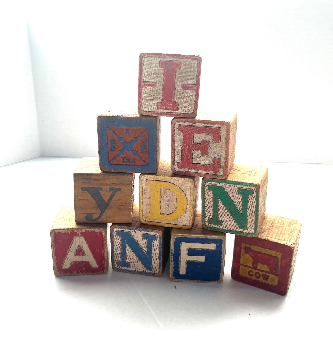 Antique, Wooden Letter Blocks. Set of 10 - Etsy