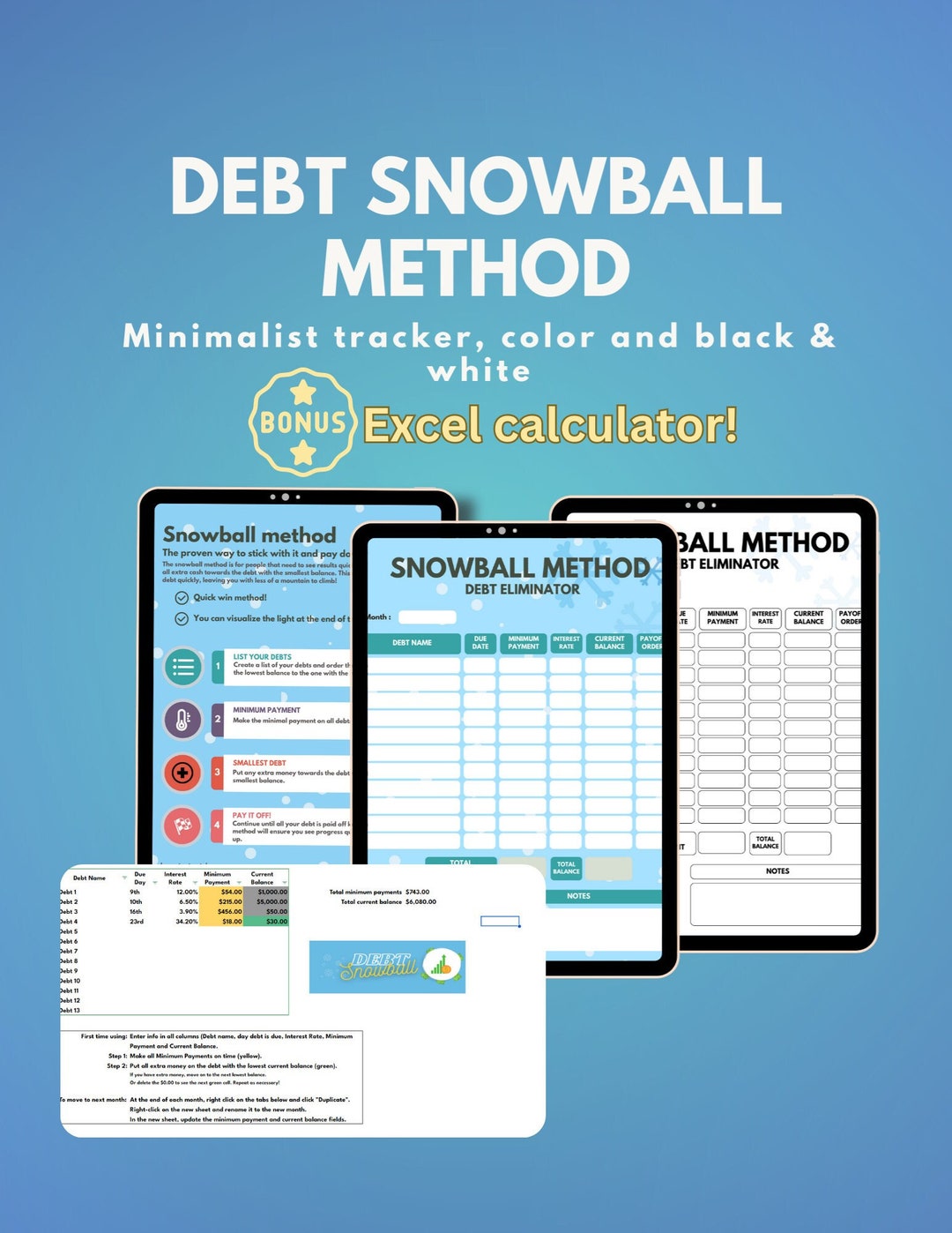 Snowball Method Digital Planner, Budget Tracker, iPad Download, Digital ...