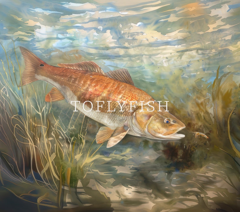 Redfish Fishing Digital Art Bundle Printable Digital Download Wall Art ...