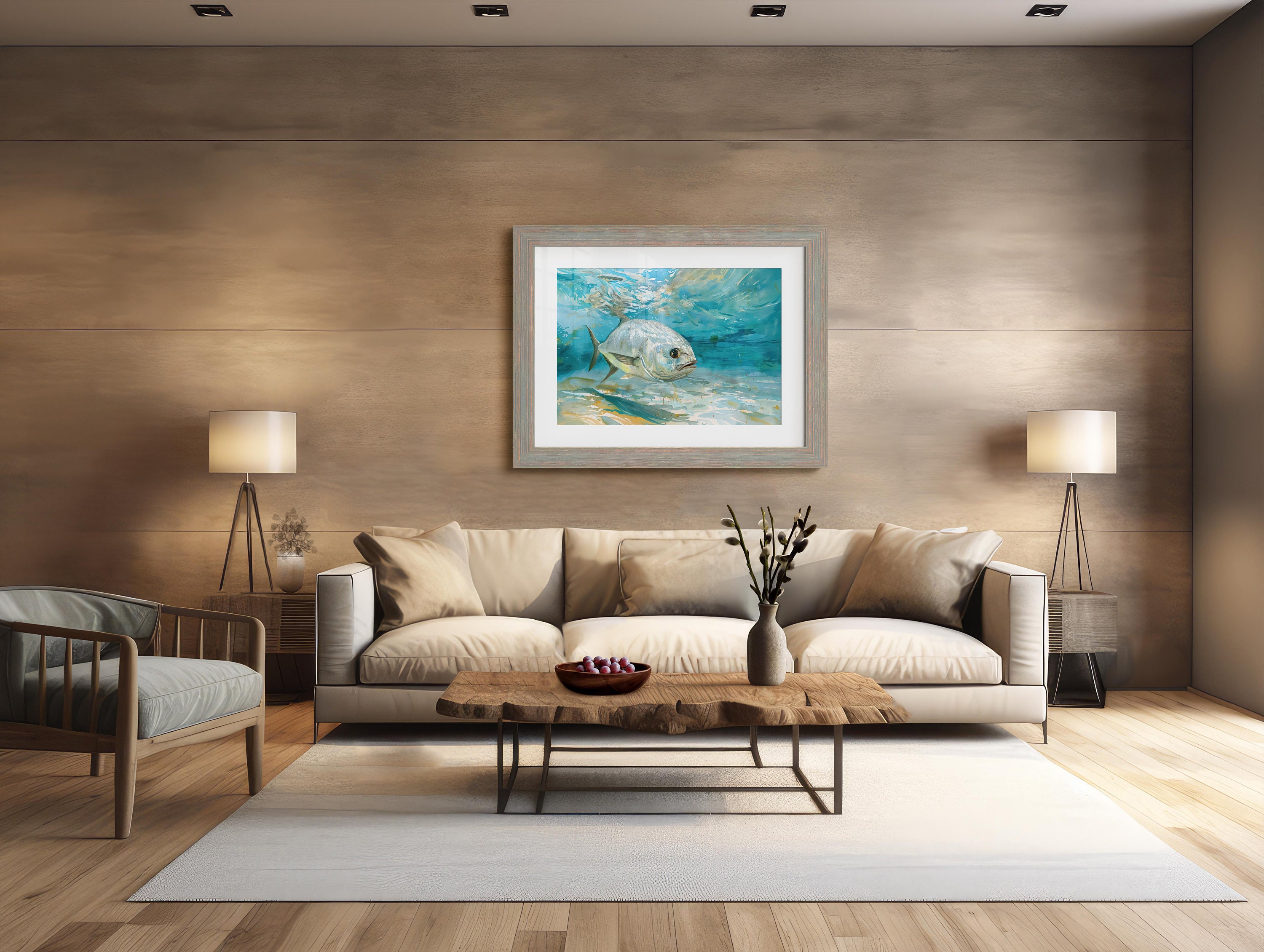 Permit Fishing Digital Art Ocean Décor Printable Digital Download Wall ...