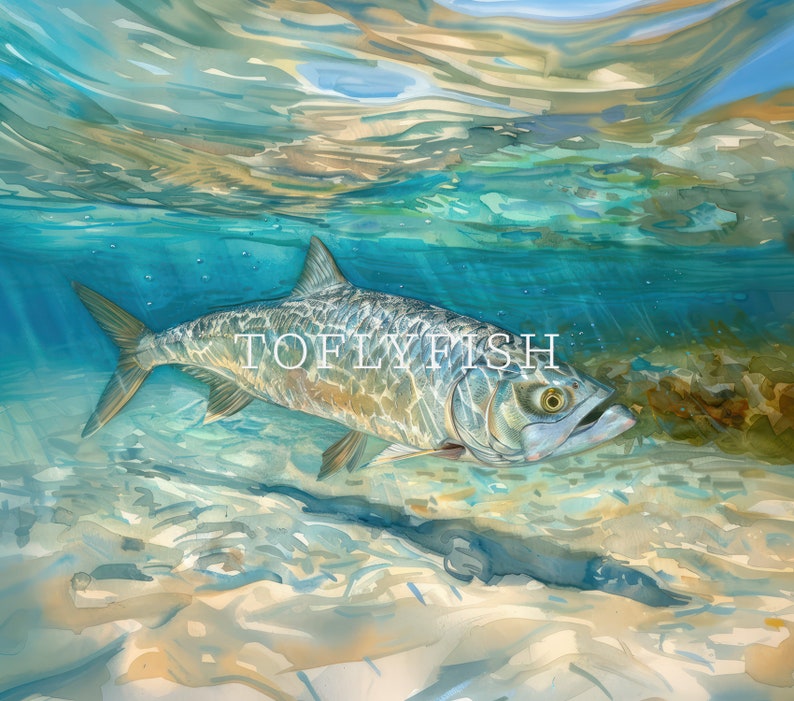 Tarpon Fishing Digital Art Ocean Décor Printable Digital Download Wall ...