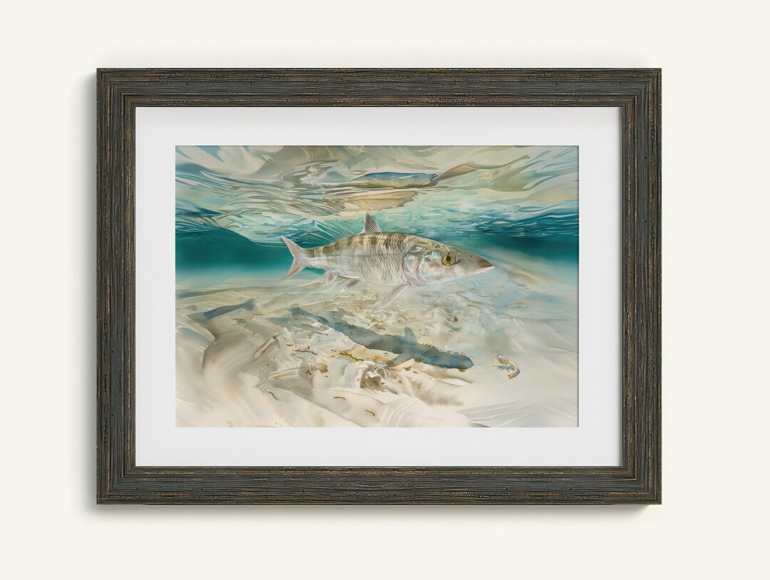 Bonefish Fishing Digital Art Ocean Décor Printable Digital Download ...