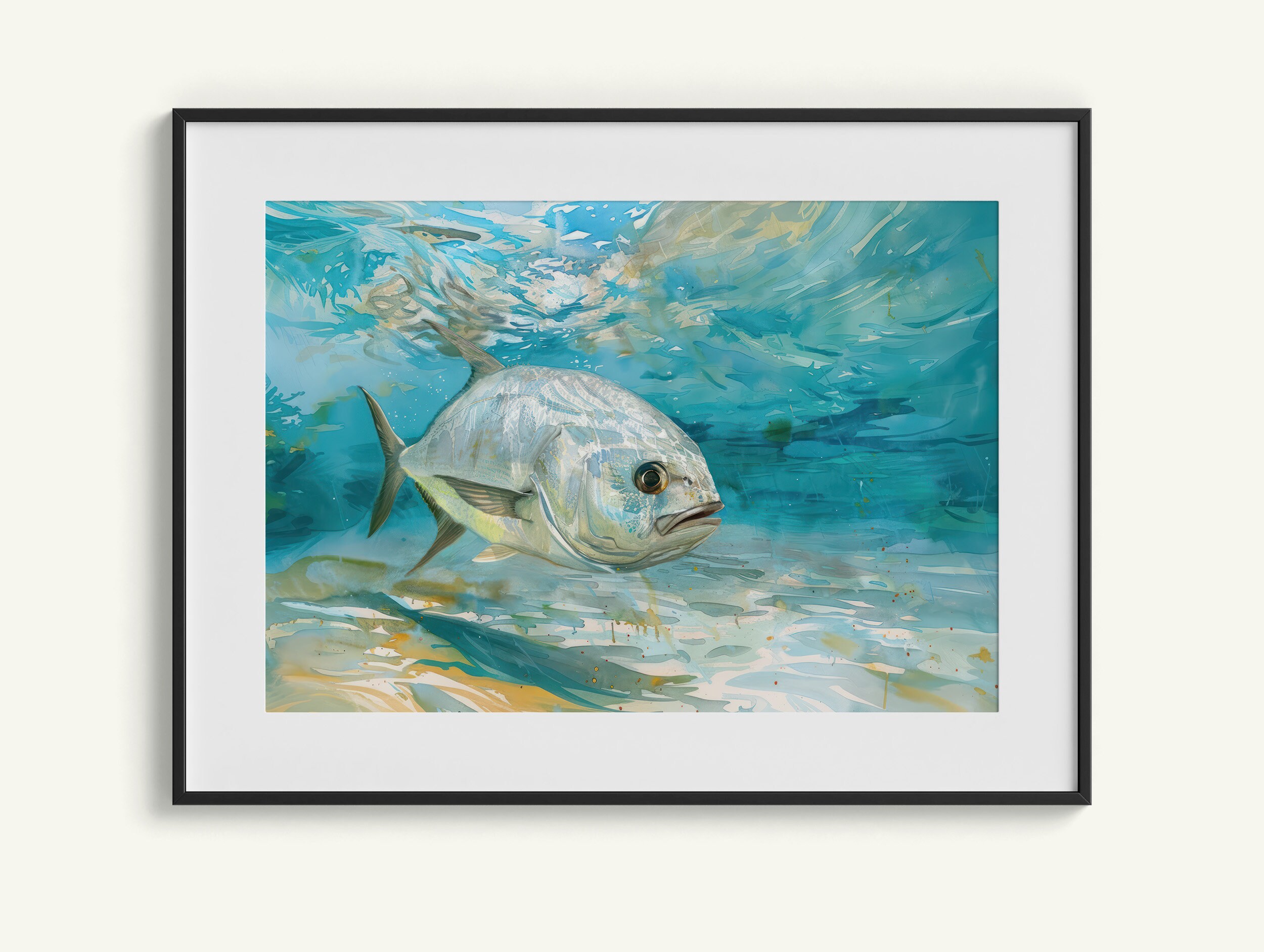 Permit Fishing Digital Art Ocean Décor Printable Digital Download Wall ...