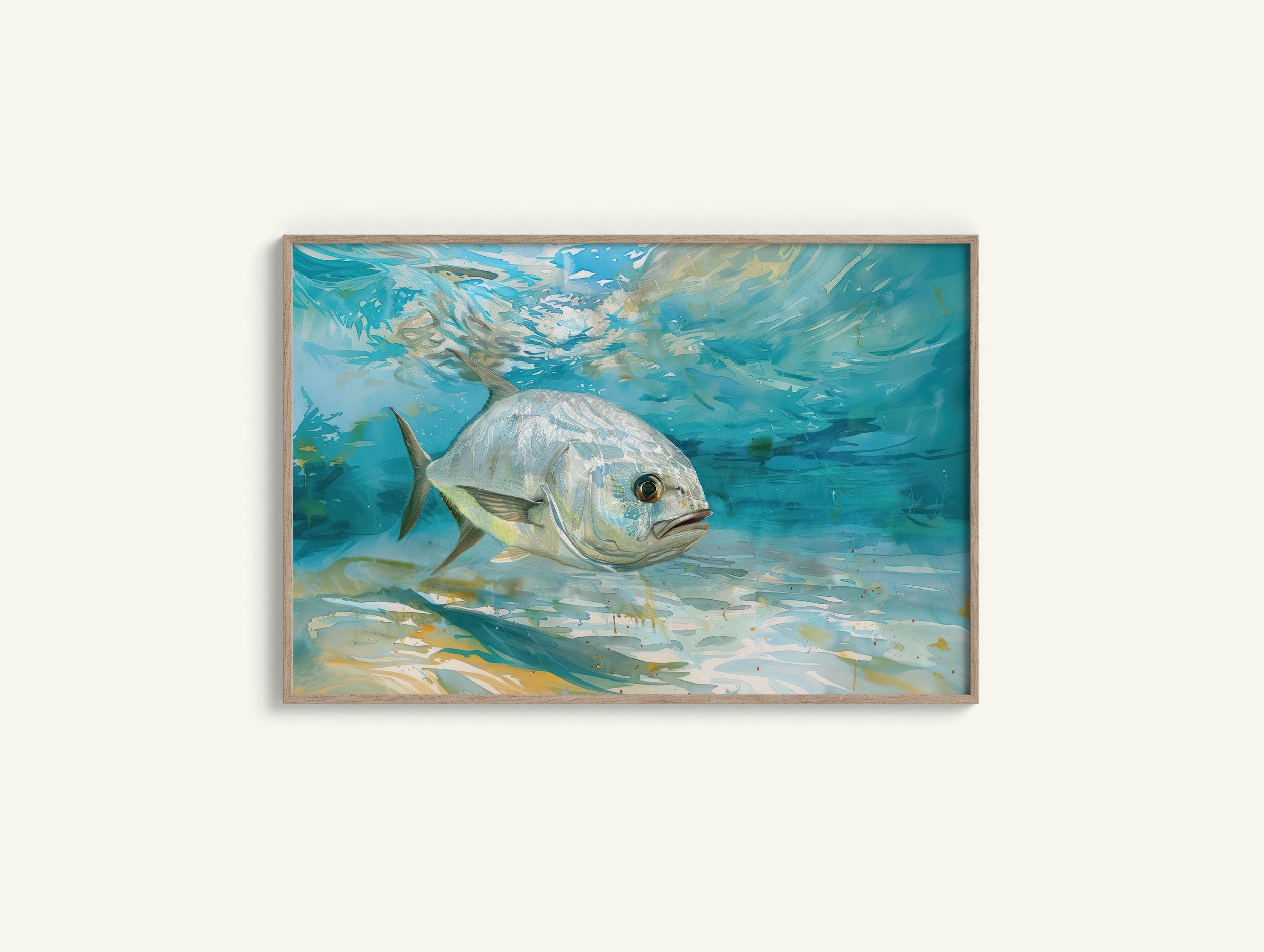 Permit Fishing Digital Art Ocean Décor Printable Digital Download Wall ...