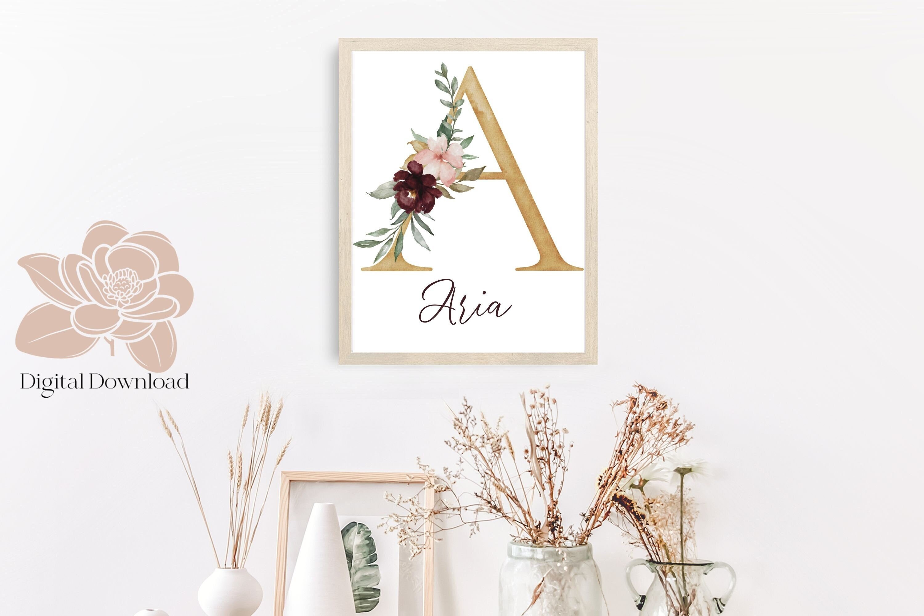 Custom Initial and Name Letter Art - Digital Download - Made to Order ...