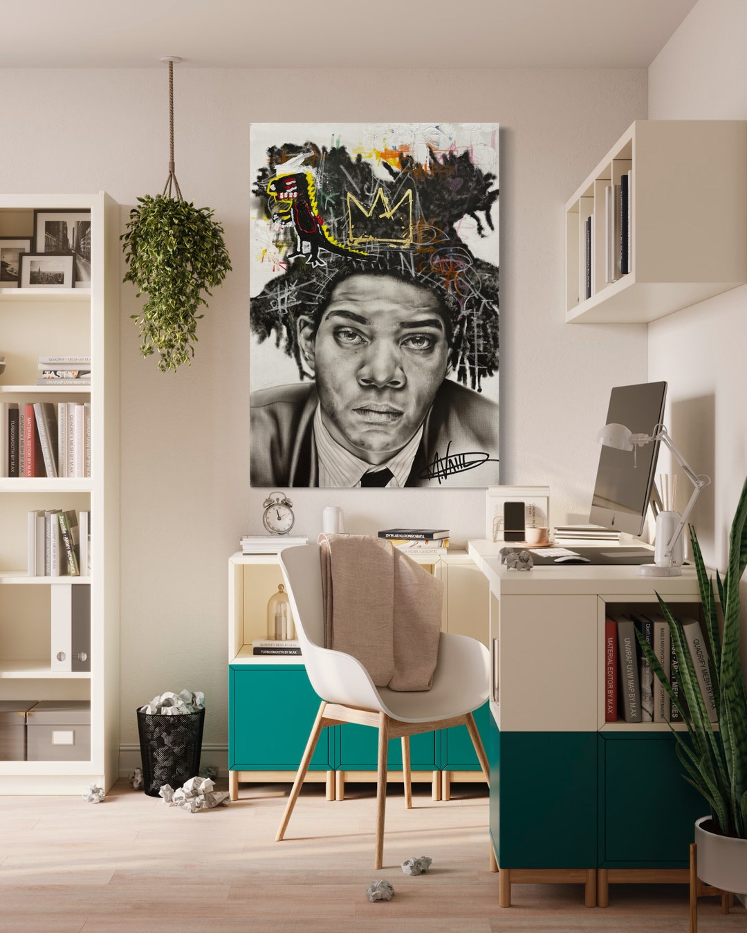 Jean-michel Basquiat in Crown - Etsy