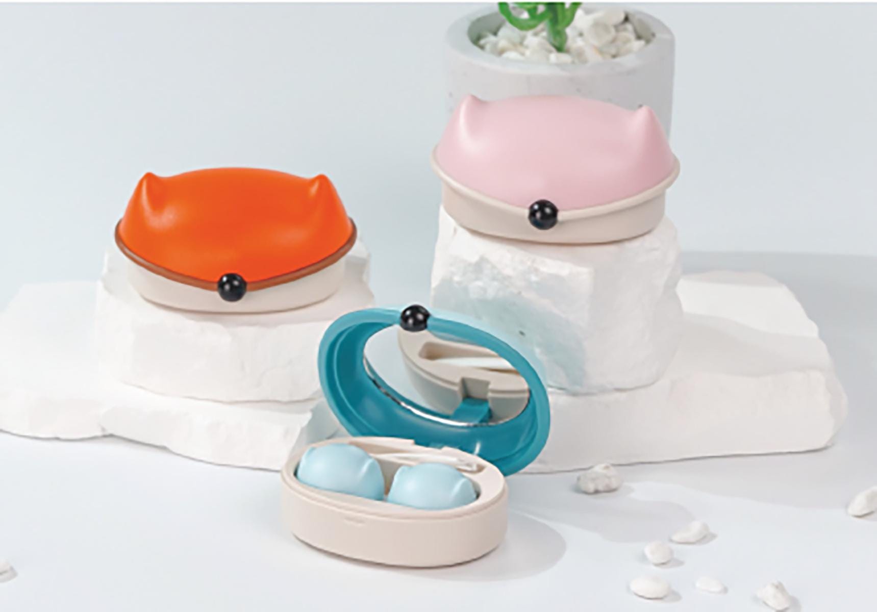 Cute Fox Contact Lens Case Kit, Travel Storage With Mirror - Etsy