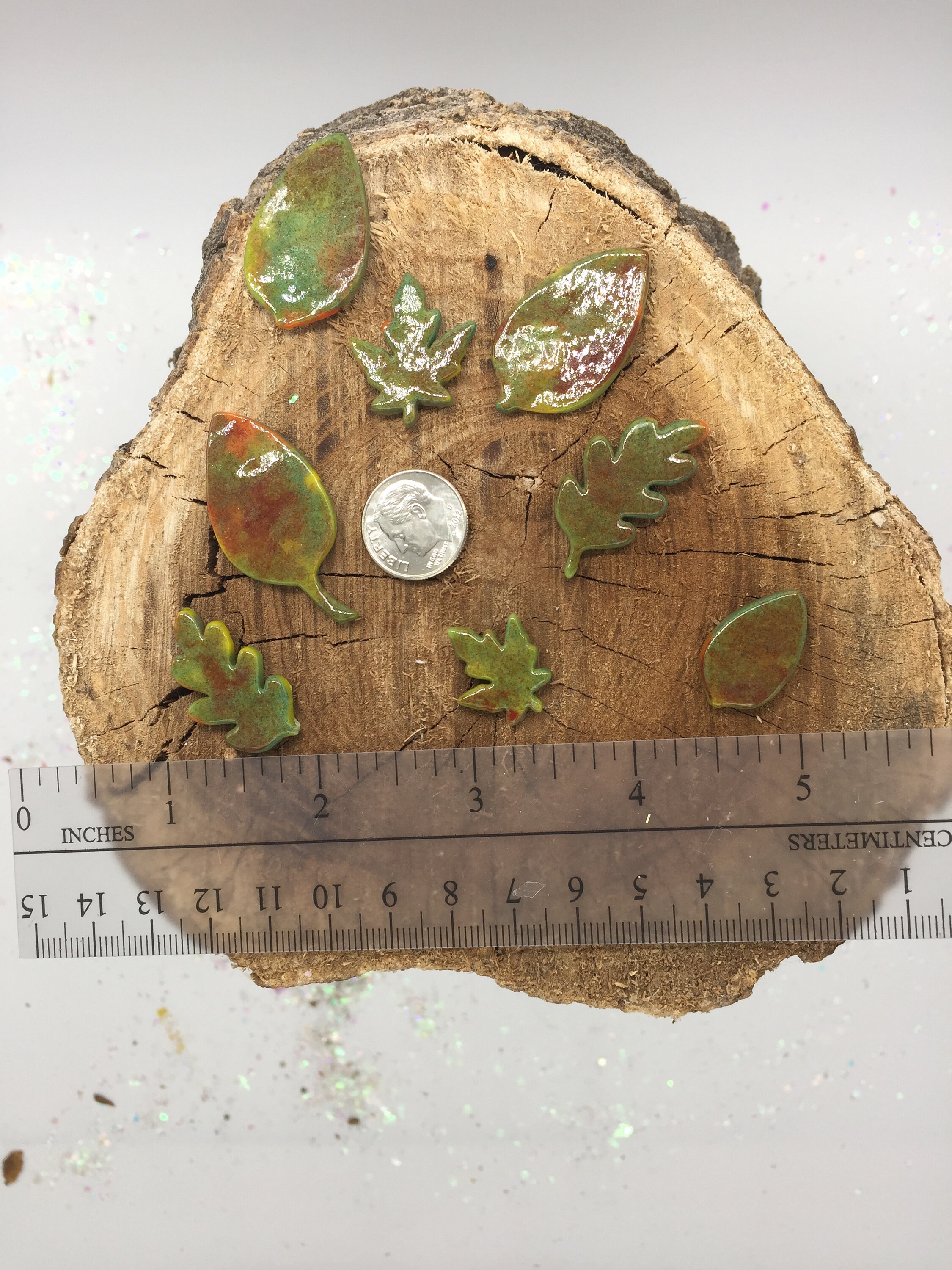 Fused Glass Fall Leaves, Glass Enhancements, Inclusions, Accents 8 ...