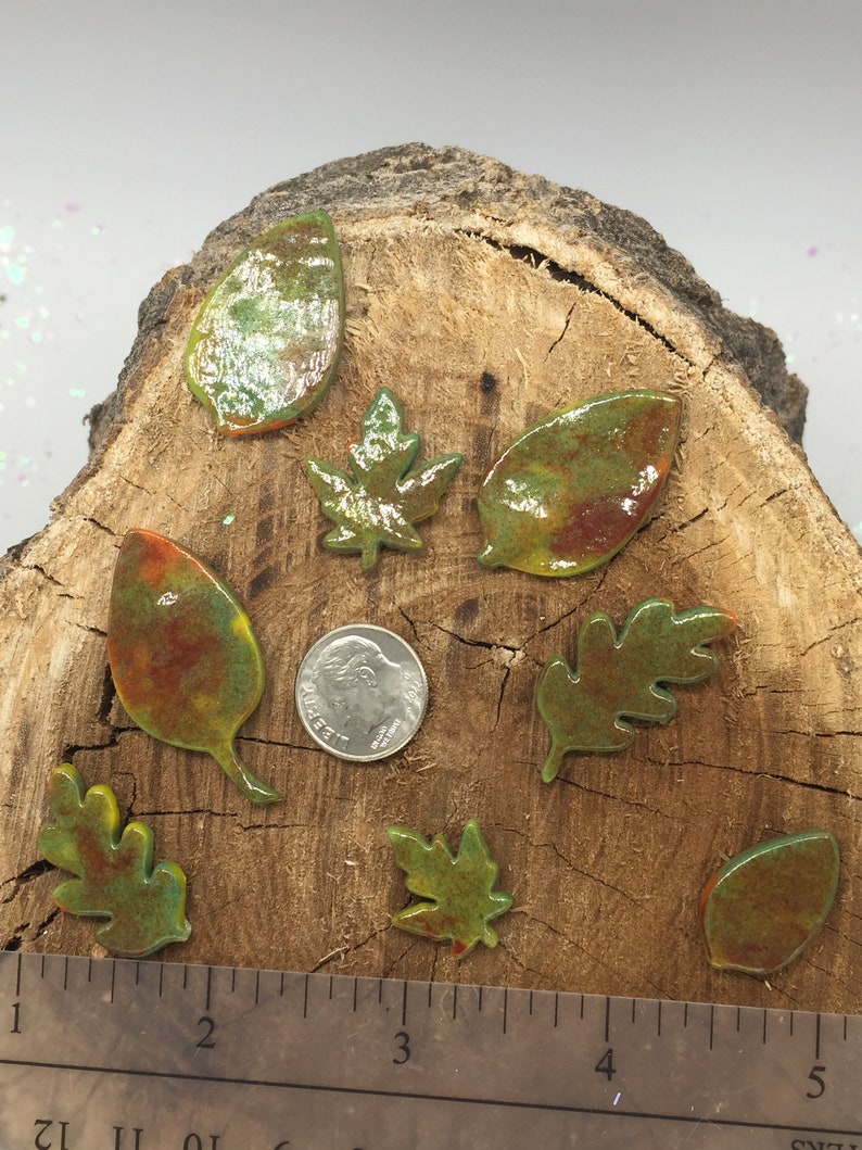 Fused Glass Fall Leaves, Glass Enhancements, Inclusions, Accents 8 ...
