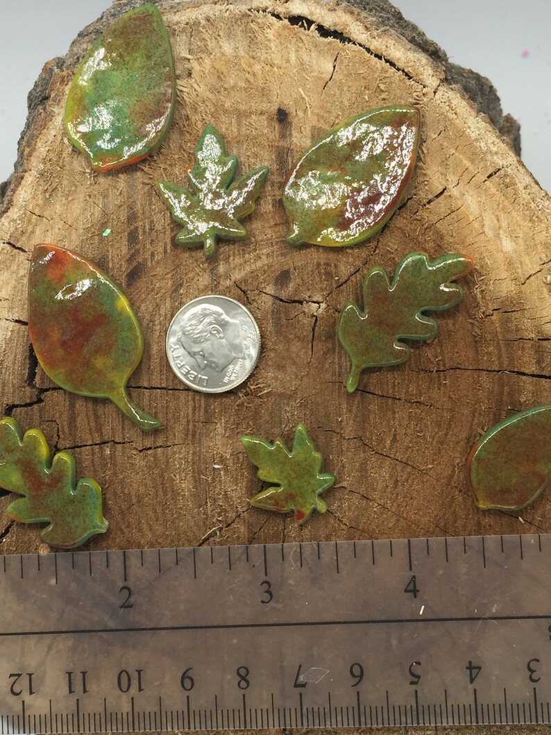 Fused Glass Fall Leaves, Glass Enhancements, Inclusions, Accents 8 ...