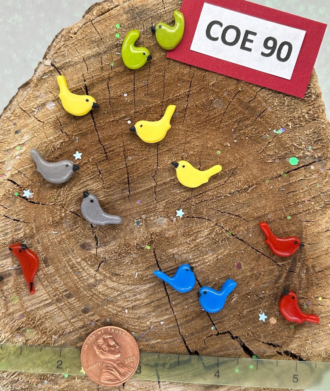 Fused Glass Songbird Variety Pack: COE 90 Bullseye Glass Bird ...