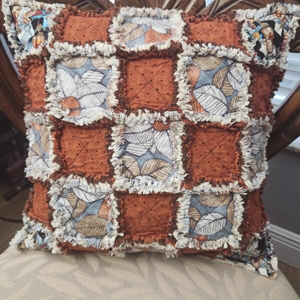Rag Quilt Pillow - Etsy