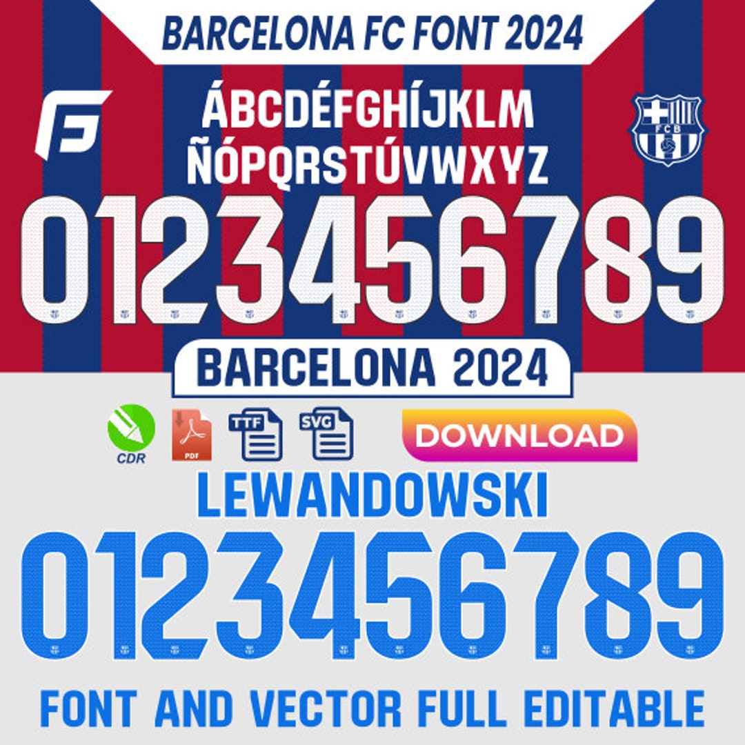 Barcelona FC La Liga Font Vector 2024 Cdr, Pdf, Ttf, Svg. - Etsy