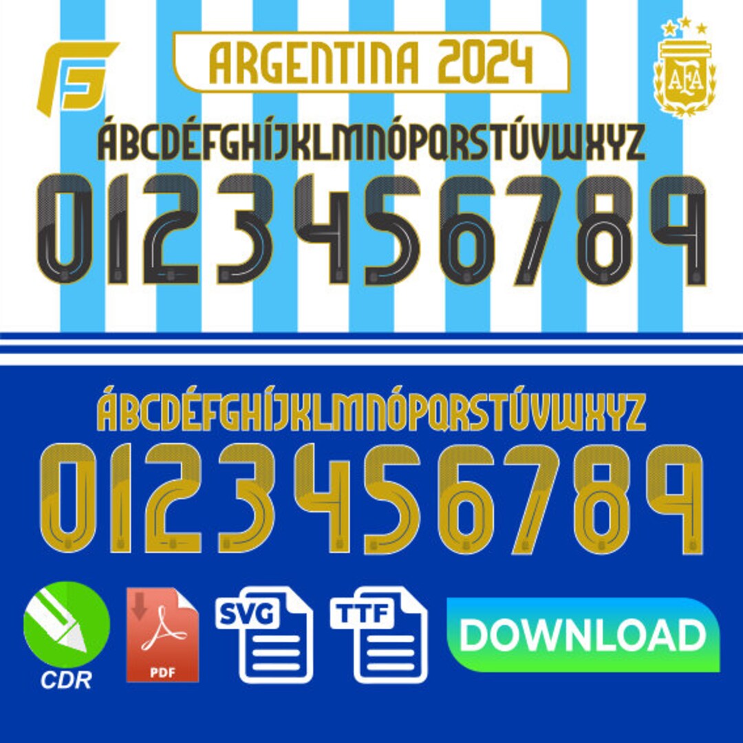 Argentina 3 fonts Copa America 2024 / Font Cdr, Pdf, TTF, Svg. - Etsy ...