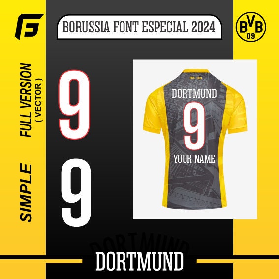 Borussia Dortmund Font 2024 SPECIAL / Font CDR, Pdf, TTF. - Etsy