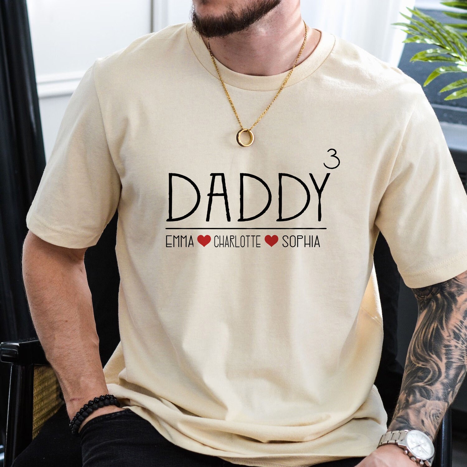 Daddy 3 Custom Name New Dad Shirt,daddy Shirt, Best Dad Shirt,gift for ...