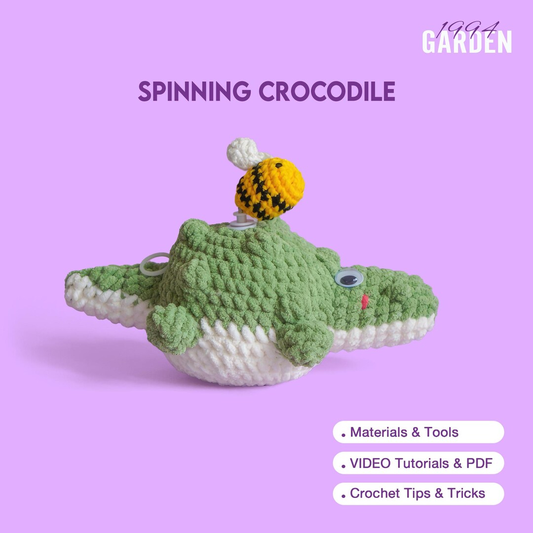 Spinning Crocodile Crochet Kit for Adults, Beginner Crochet Kit, Animal ...
