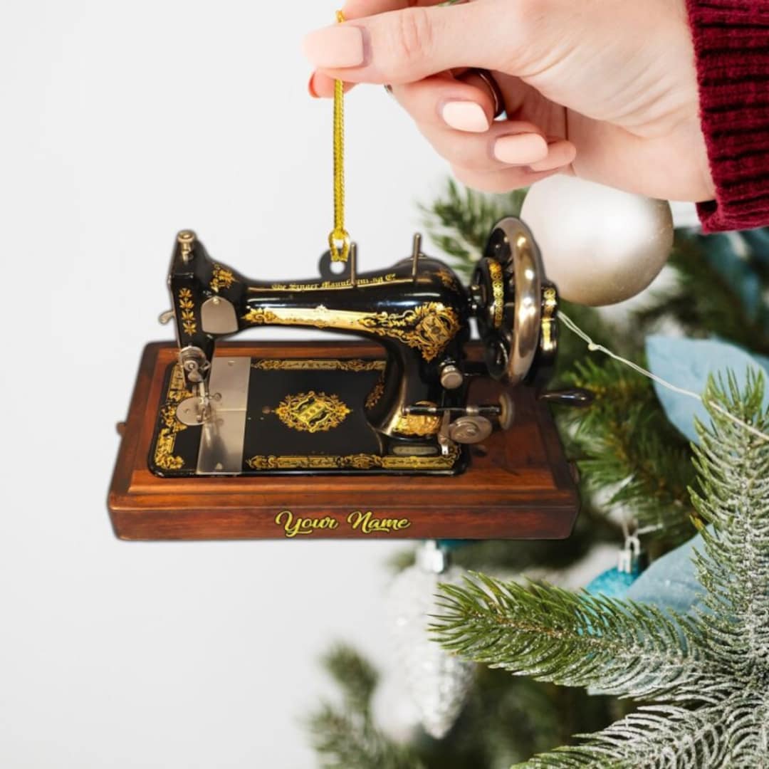 Sewing Machine Ornament, Gift for Sewing Lovers, Custom Name Sewing ...