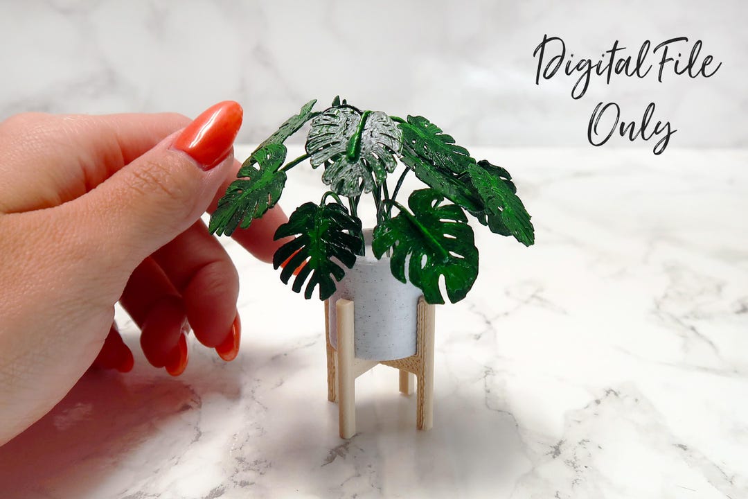 1/12 Scale Miniature Monstera Plant and Planter - Digital STL File - Etsy