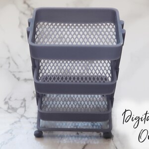 1/12 Scale Miniature Rolling Cart - Digital STL File - Etsy
