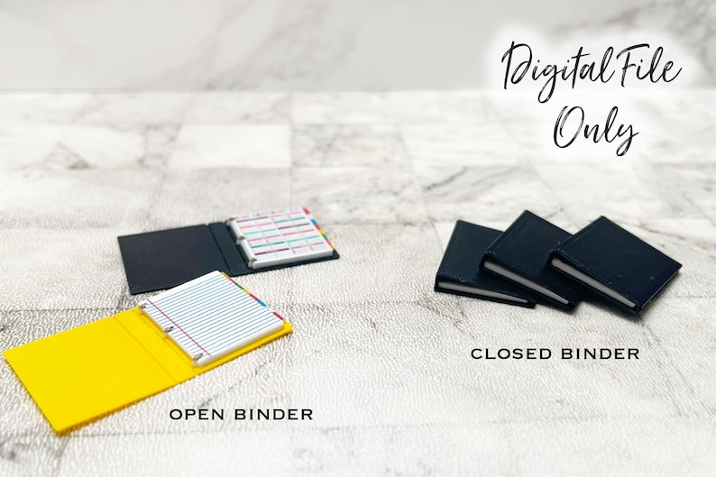 1/12 Scale Miniature Binder and Paper - Digital STL File - Etsy