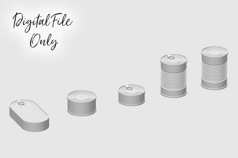1/12 Scale Miniature Tin Cans - Digital STL File - Etsy