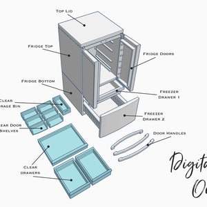1/12 Scale Miniature Refrigerator - Digital STL File | Digital Download ...
