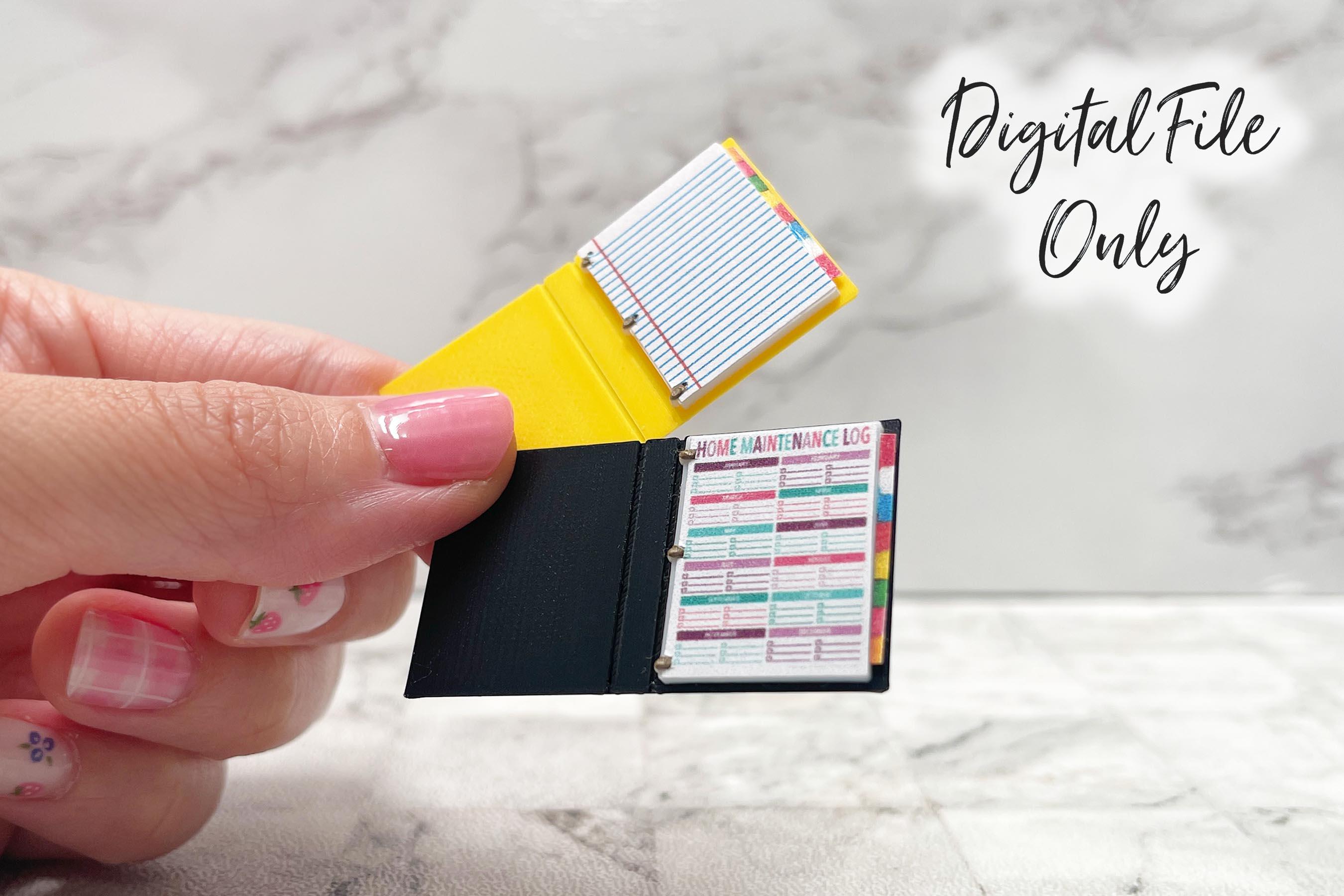 1/12 Scale Miniature Binder and Paper - Digital STL File - Etsy